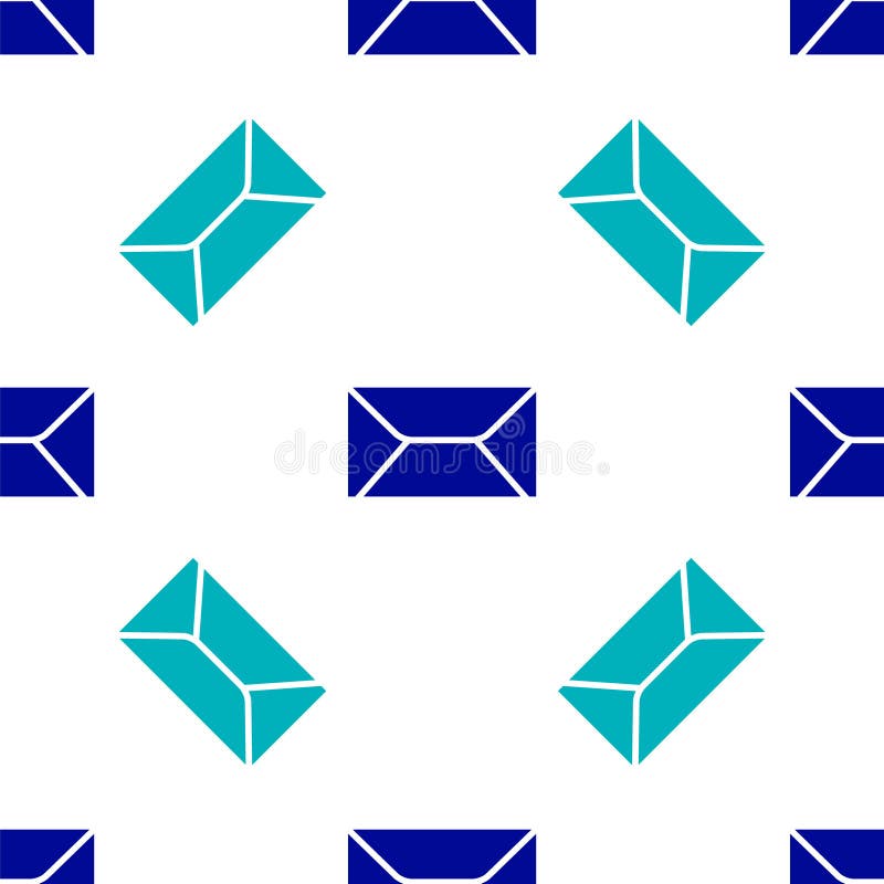 Blue Envelope Icon Isolated on Blue Background. Email Message Letter ...