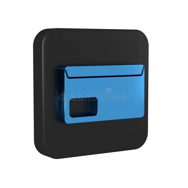 Blue Envelope Icon Isolated on Transparent Background. Email Message ...