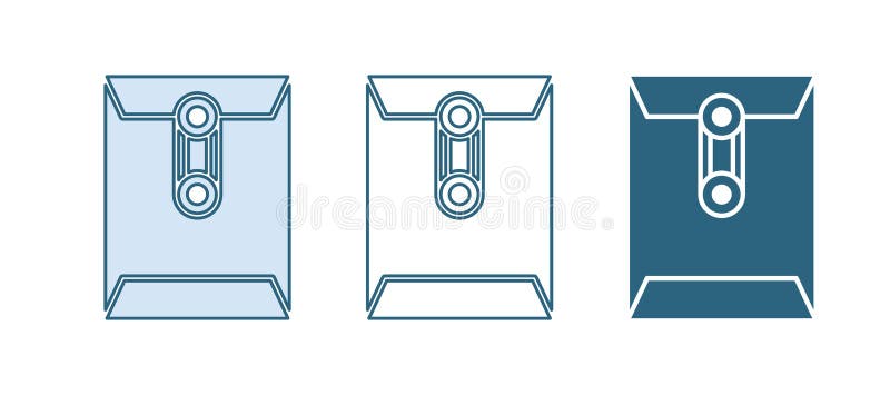 Blue Envelope Icon Isolated on White Background. Email Message Letter ...