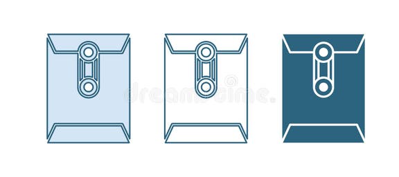 Blue Envelope Icon Isolated on White Background. Email Message Letter ...