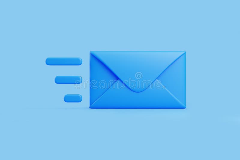 Blue Envelope Icon with Motion Lines Stock Illustration - Illustration ...