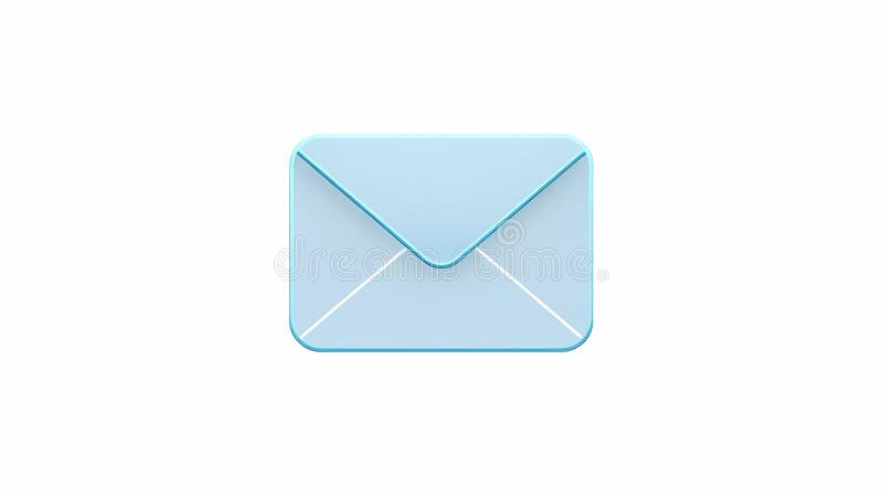 Blue Envelope Icon on White Background Represents Email Communication ...