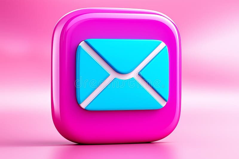 Blue Envelope Mail Icon on a Soft Gradient Card with Clean Edges ...