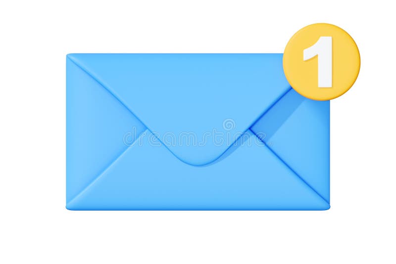 Blue Envelope with Notification Badge Icon Stock Illustration ...