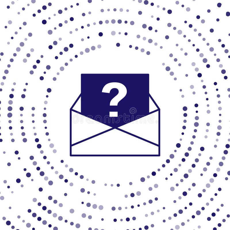 Blue Envelope with Question Mark Icon Isolated on White Background ...