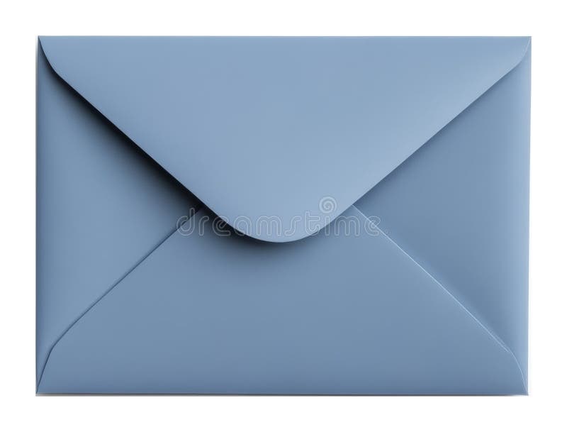 Blue Envelope on Transparent Background, Minimalistic Stationery ...