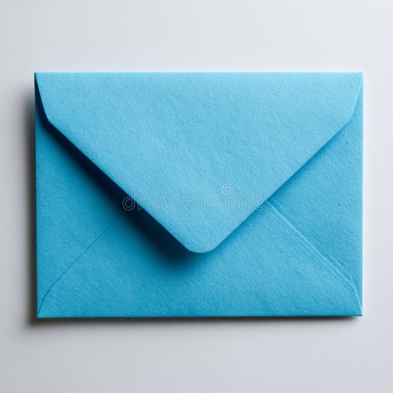 A Blue Envelope on a White Surface Stock Image - Image of white ...