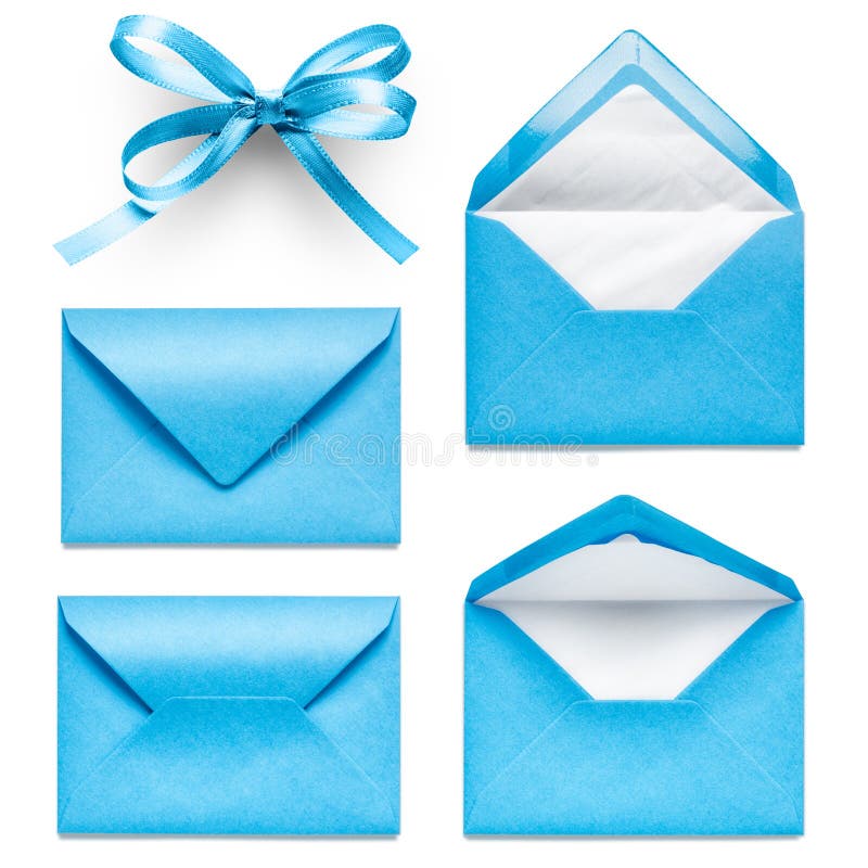 Blue envelopes stock image. Image of message, group, paper - 38853811