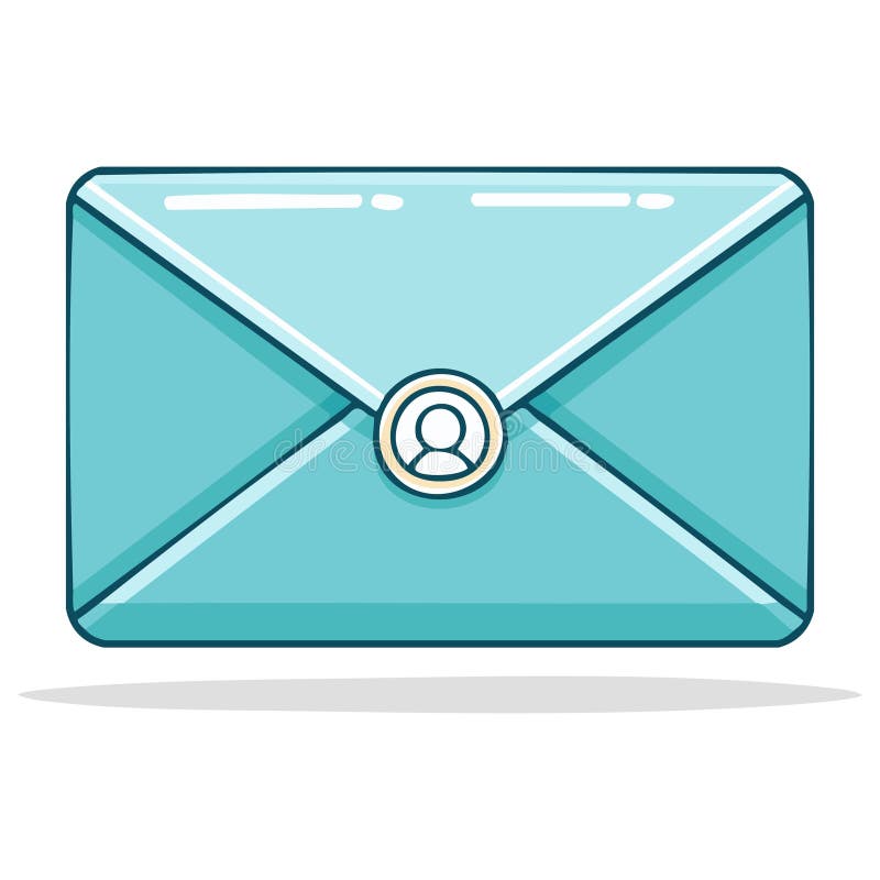 Blue Envelopes with Rounded Edges and a Person Icon Representing ...