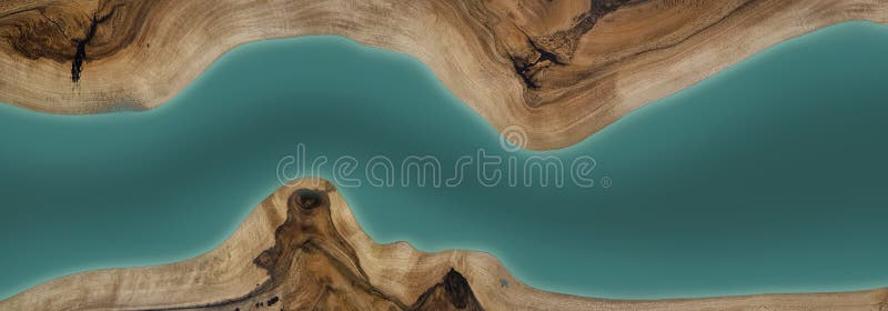 Blue Epoxy Resin Panel with Walnut Texture for Design, Source Stock ...