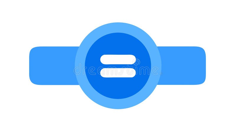 Blue Equal Sign Button Icon Mathematical Comparison Symbol , Vector ...