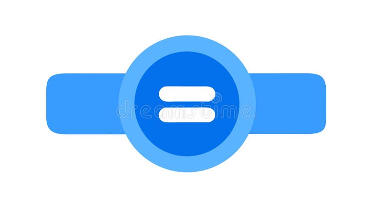 Blue Equal Sign Button Icon Mathematical Comparison Symbol , Vector ...