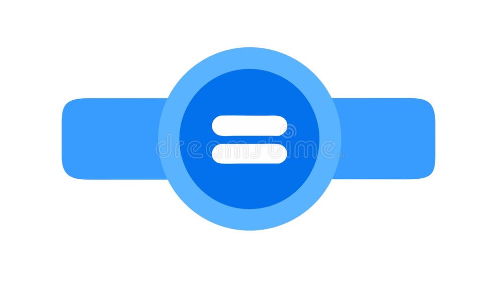 Blue Equal Sign Button Icon Mathematical Comparison Symbol , Vector ...