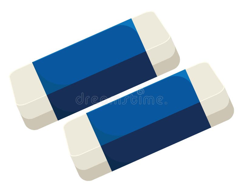 Red and Blue Eraser on White Background Stock Illustration ...