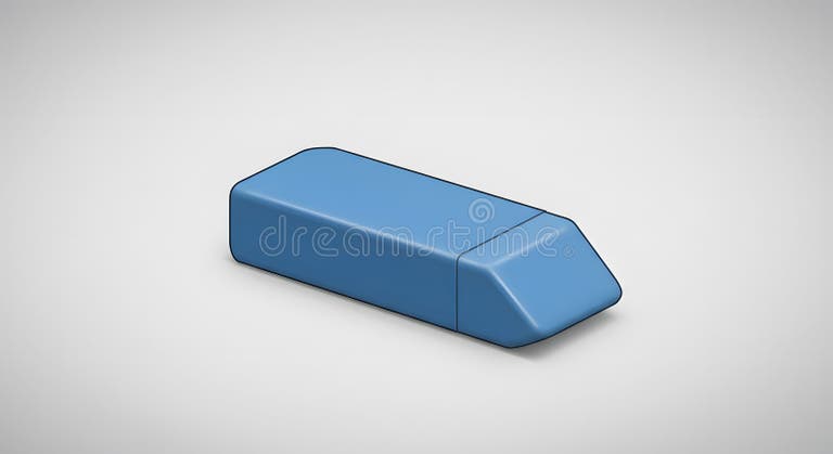 Blue Eraser on a White Background, Isometric View Stock Illustration ...