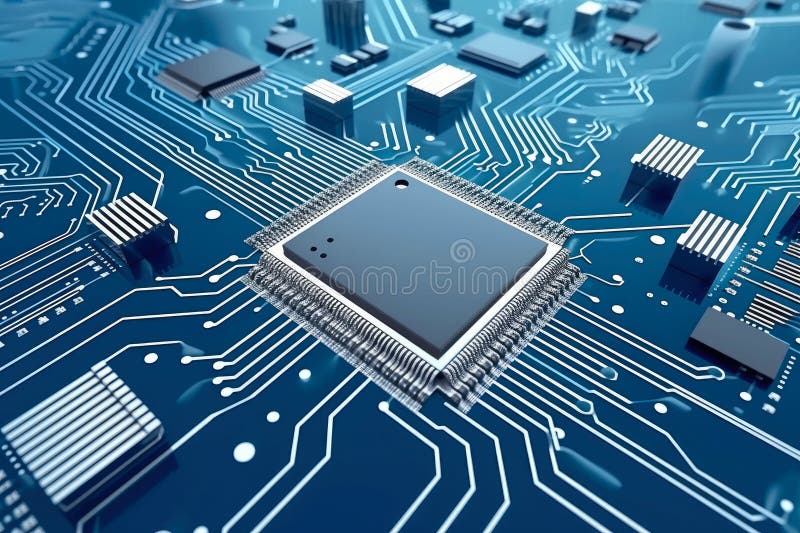 Blue Essence: CPU Chipset Wonders. Stock Illustration - Illustration of ...