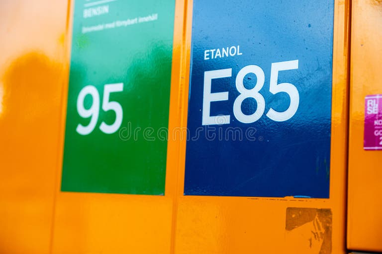 Blue Ethanol E85 Sign on a Gas Pump.. Editorial Stock Photo - Image of ...