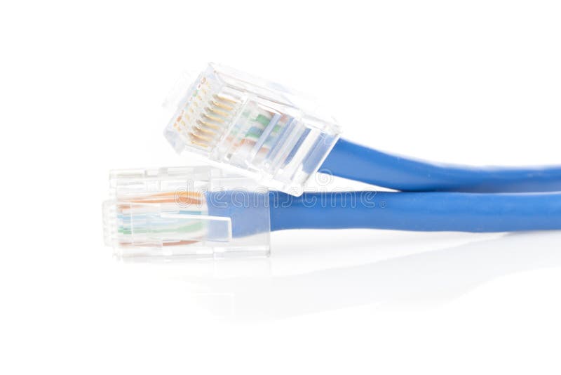 Blue Ethernet Cable Cord Patch Cord on a Blue Background with Free ...