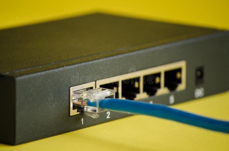 Internet Cable and Router, in Vivid Colors Stock Image - Image of ...