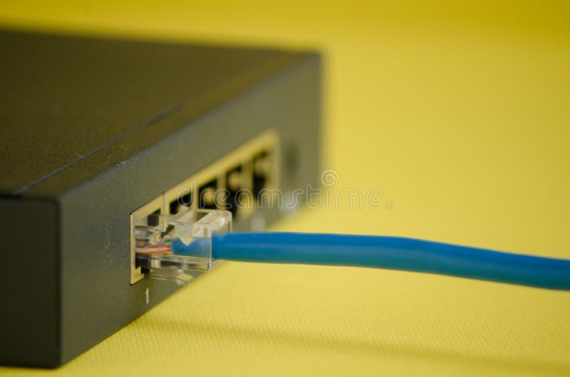 Internet Cable and Router, in Vivid Colors Stock Image - Image of line ...