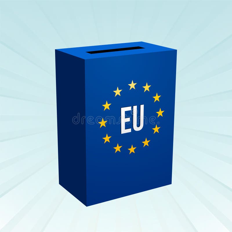 Blue EU box stock vector. Illustration of icon, polling - 43500871