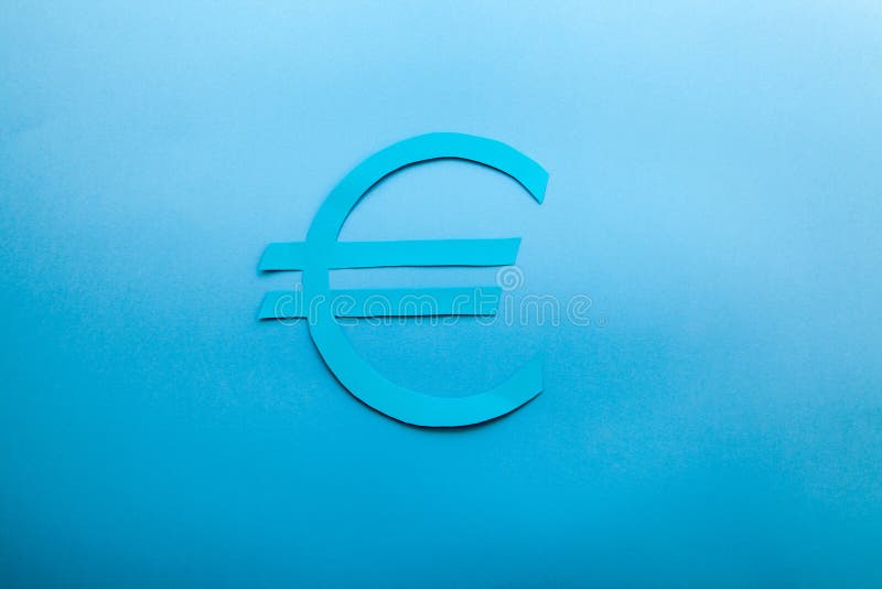 The Blue Euro Symbol with 12 Stars Outdoor Stock Photo - Image of euro ...