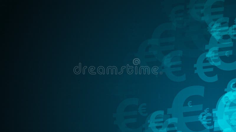 Blue Euro Symbol Shapes are Moving from the Bottom Right of a Gradient ...