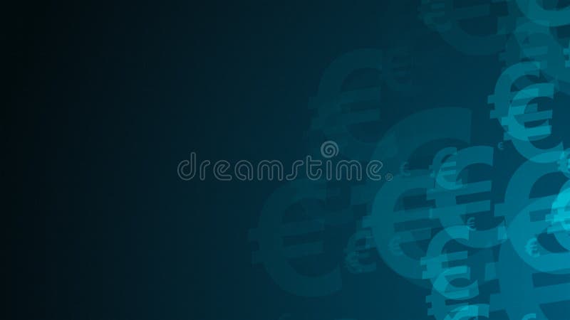 Blue Euro Symbol Shapes are Moving from the Bottom Right of a Gradient ...