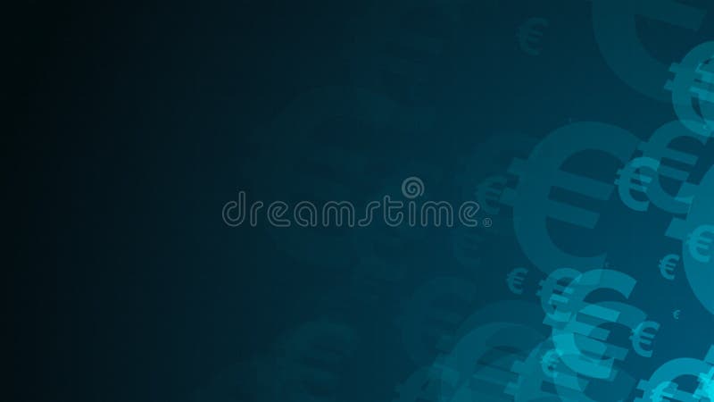 Blue Euro Symbol Shapes are Moving from the Bottom Right of a Gradient ...