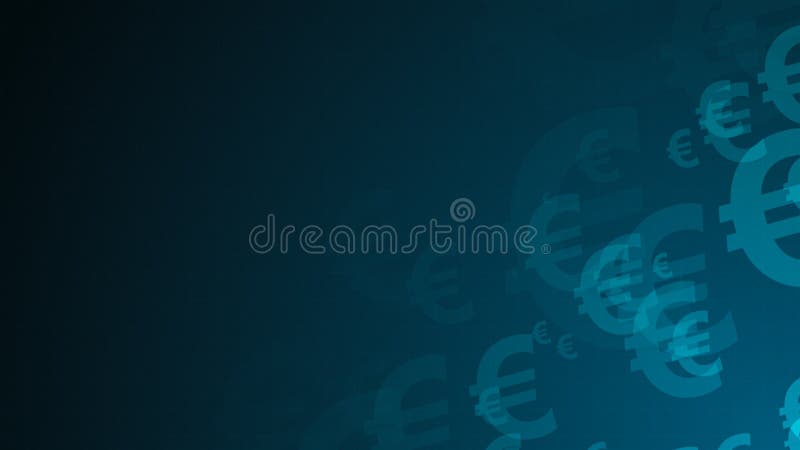 Blue Euro Symbol Shapes are Moving from the Bottom Right of a Gradient ...