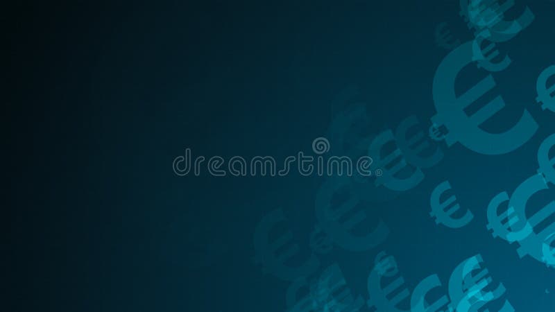 Blue Euro Symbol Shapes are Moving from the Bottom Right of a Gradient ...