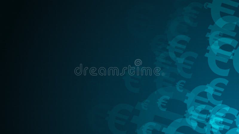 Blue Euro Symbol Shapes are Moving from the Bottom Right of a Gradient ...