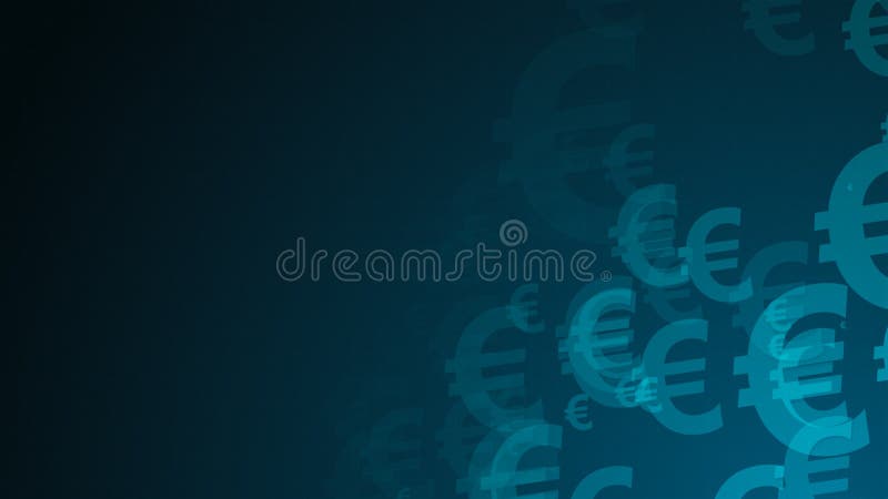 Blue Euro Symbol Shapes are Moving from the Bottom Right of a Gradient ...