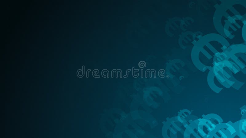 Blue Euro Symbol Shapes are Moving from the Bottom Right of a Gradient ...