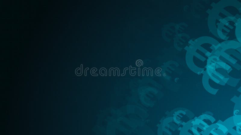 Blue Euro Symbol Shapes are Moving from the Bottom Right of a Gradient ...