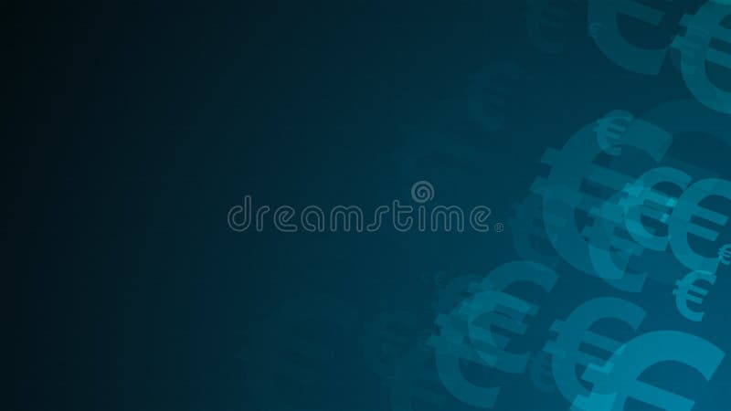 Blue Euro Symbol Shapes are Moving from the Bottom Right of a Gradient ...