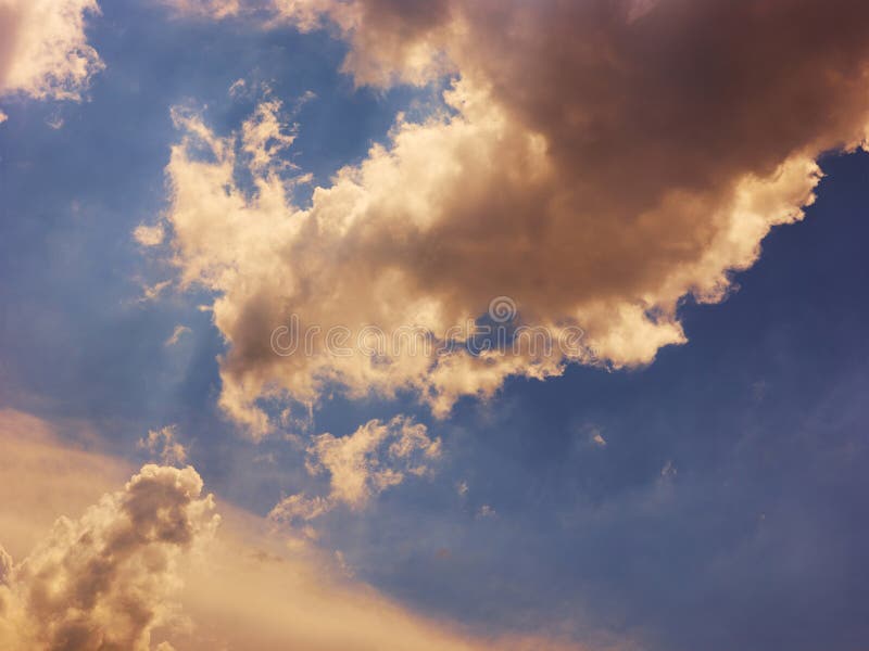 Blue Evening Sky with Clouds Stock Photo - Image of background ...