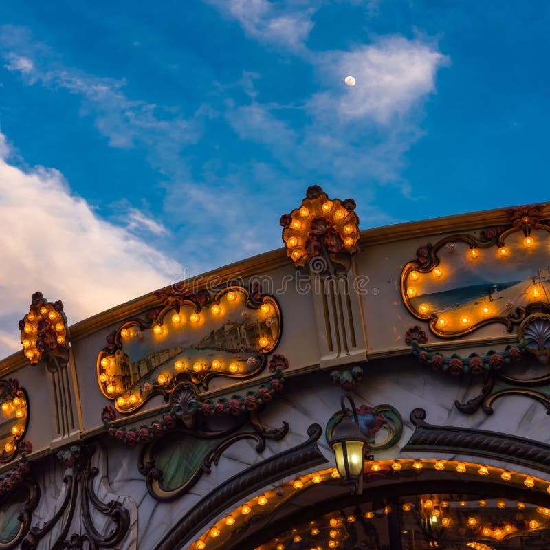 Carousel stock image. Image of city, green, attraction - 68567105