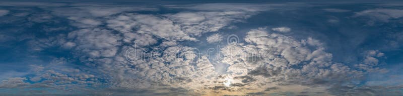 Blue Evening Sky Seamless Spherical Equirectangular Panorama 360-degree ...