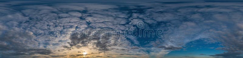 Blue Evening Sky Seamless Spherical Equirectangular Panorama 360-degree ...