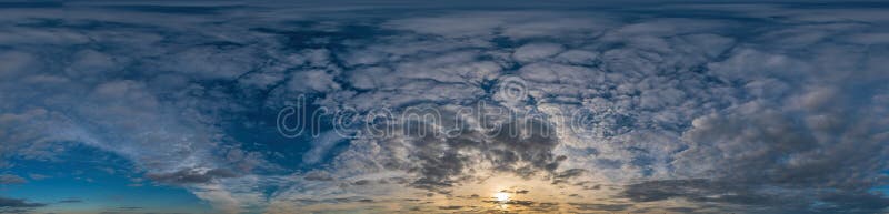 Blue Evening Sky Seamless Spherical Equirectangular Panorama 360-degree ...