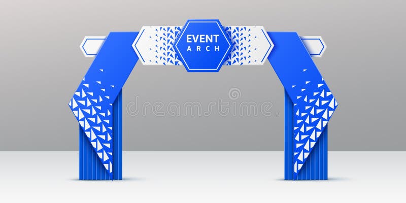 Blue Event Arch, Realistic 3d Exhibition Entrance Stock Vector ...