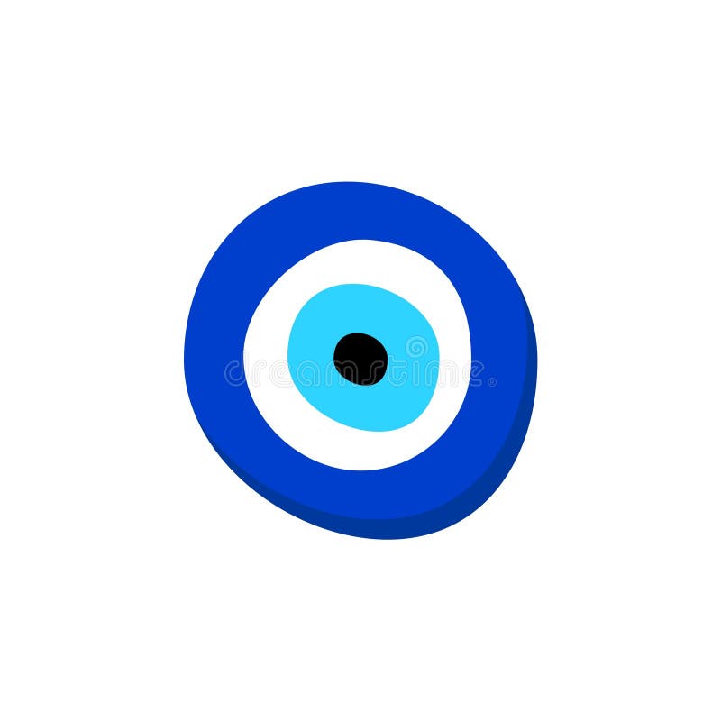 Blue Evil Eye Symbol with Layered Circular Design for Protection and ...