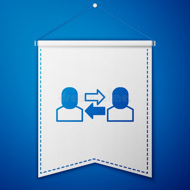 Blue Exchange Work Icon Isolated on Blue Background. Information ...