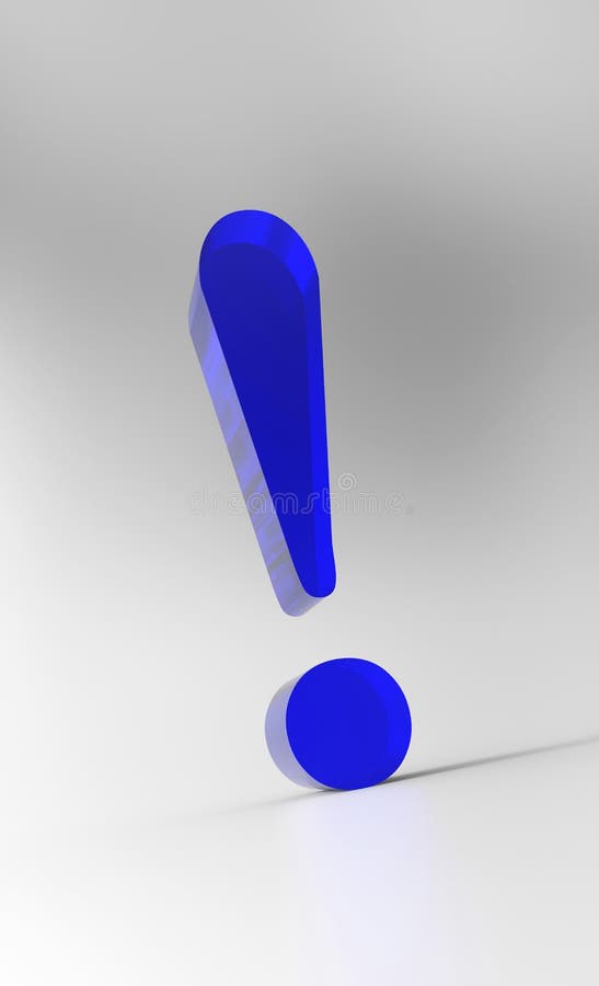 Blue exclamation mark stock illustration. Illustration of studio - 32203628