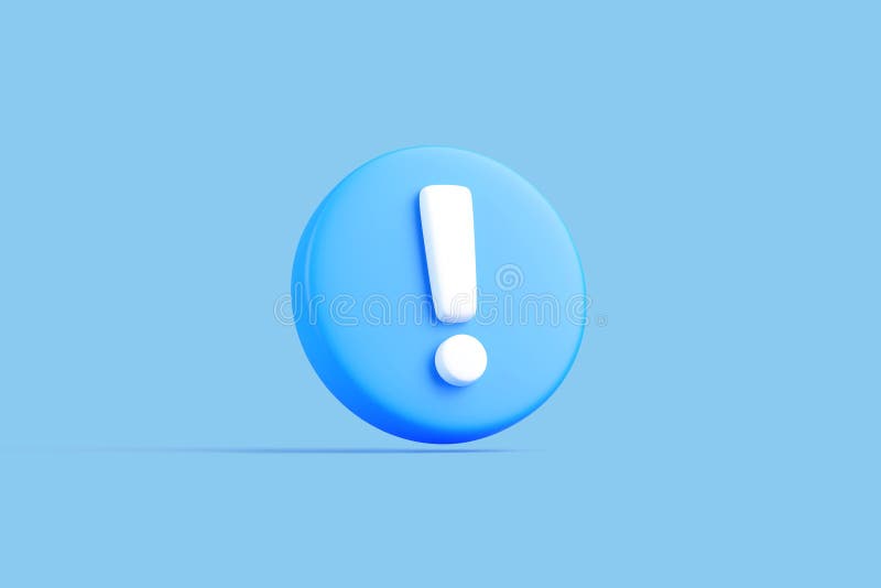 Blue Exclamation Mark Icon on Background Stock Illustration ...