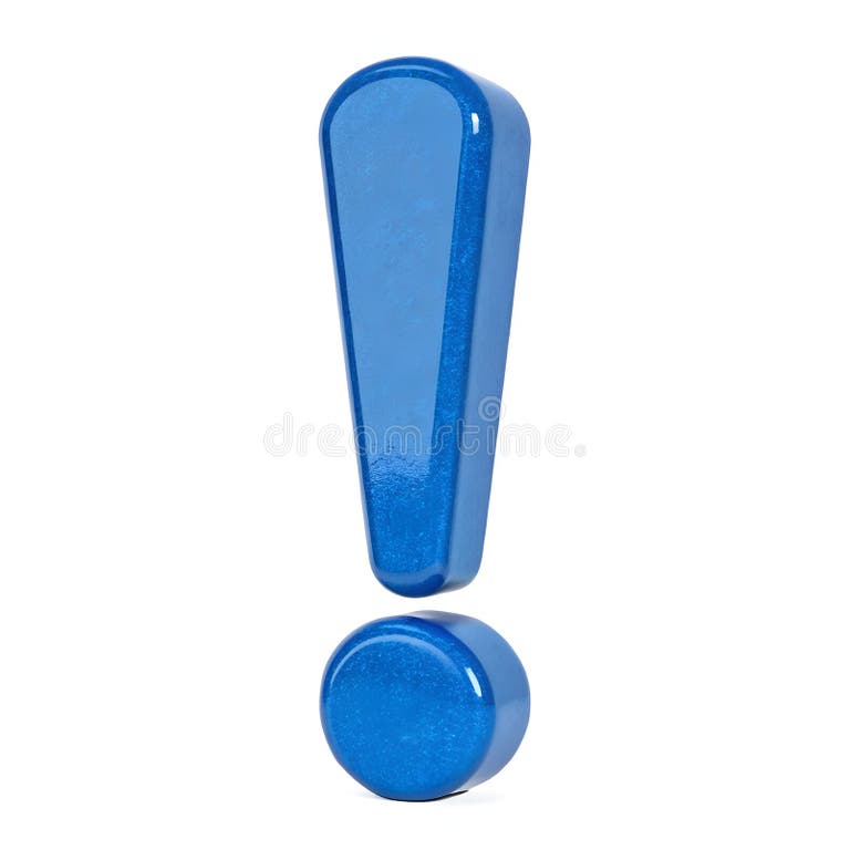 Blue Exclamation Mark Isolated on White Background Stock Illustration ...