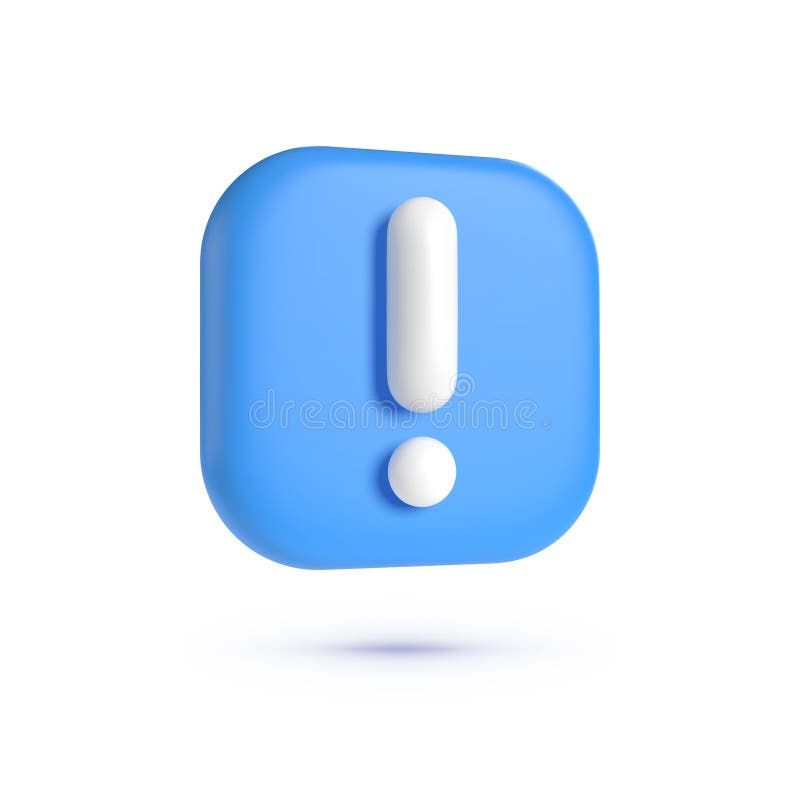Blue Exclamation Mark Symbol. Attention Sign 3d. 3d Realistic Design ...