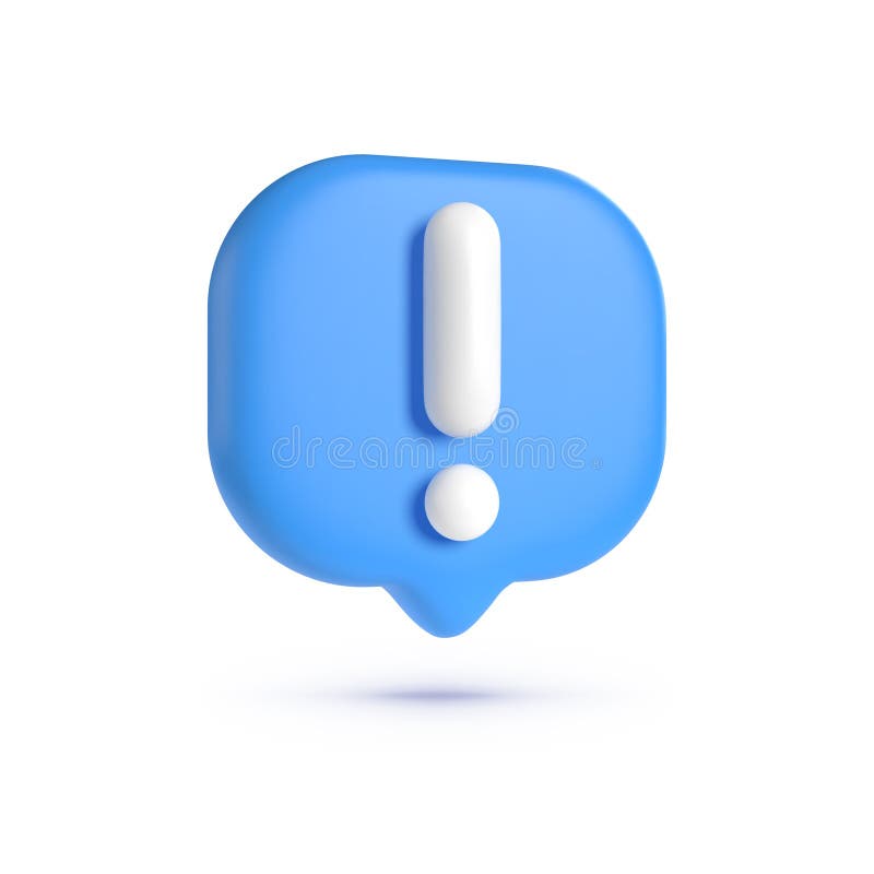 Blue Exclamation Mark Symbol. Attention Sign 3d. 3d Realistic Design ...