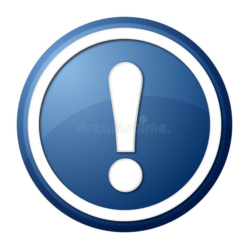 Blue Exclamation Point Button Stock Illustration - Illustration of ...